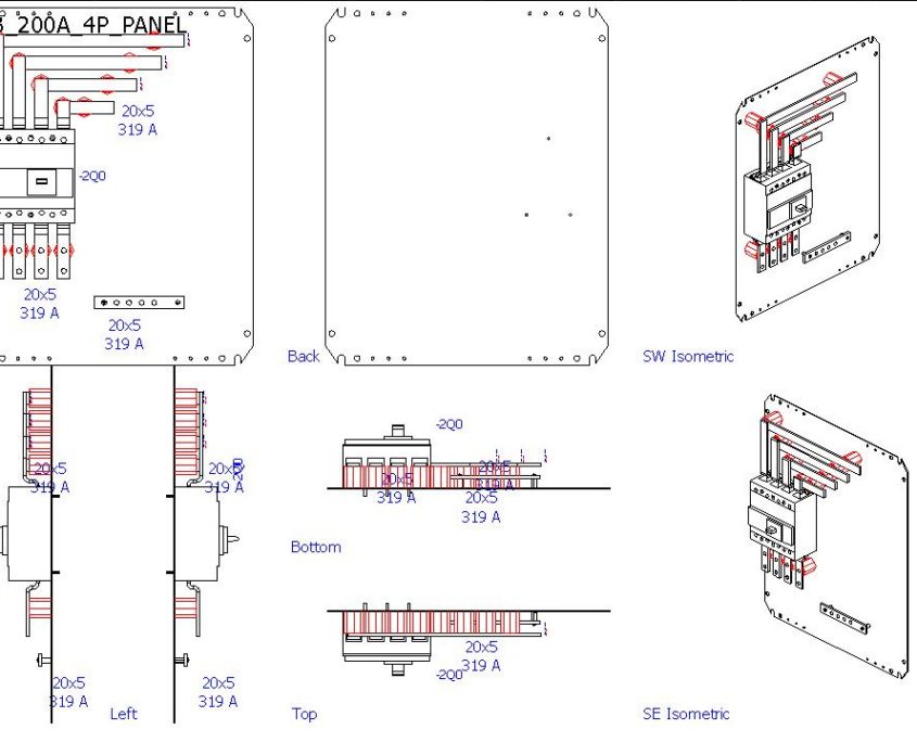 Typical STANDALONE MDB Panel Incomer MCCB 200A 4P Adjustable - Panels ...