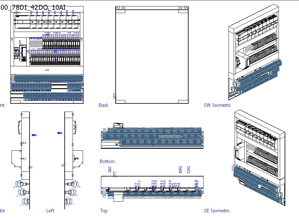 Typical Siemens S7-1200 PLC Panel 78DI/42DO/10AI with protection ...