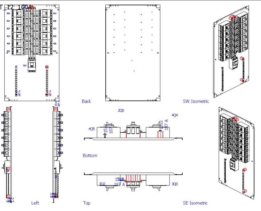 Typical ABB SMDB Panel Incomer up to 100A 18KA outgoing 12x up to 100A ...