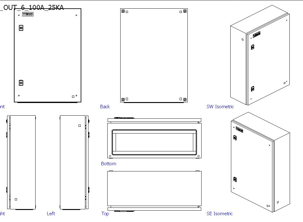 Typical ABB SMDB Panel Incomer up to 100A 25KA outgoing 6x up to 100A ...