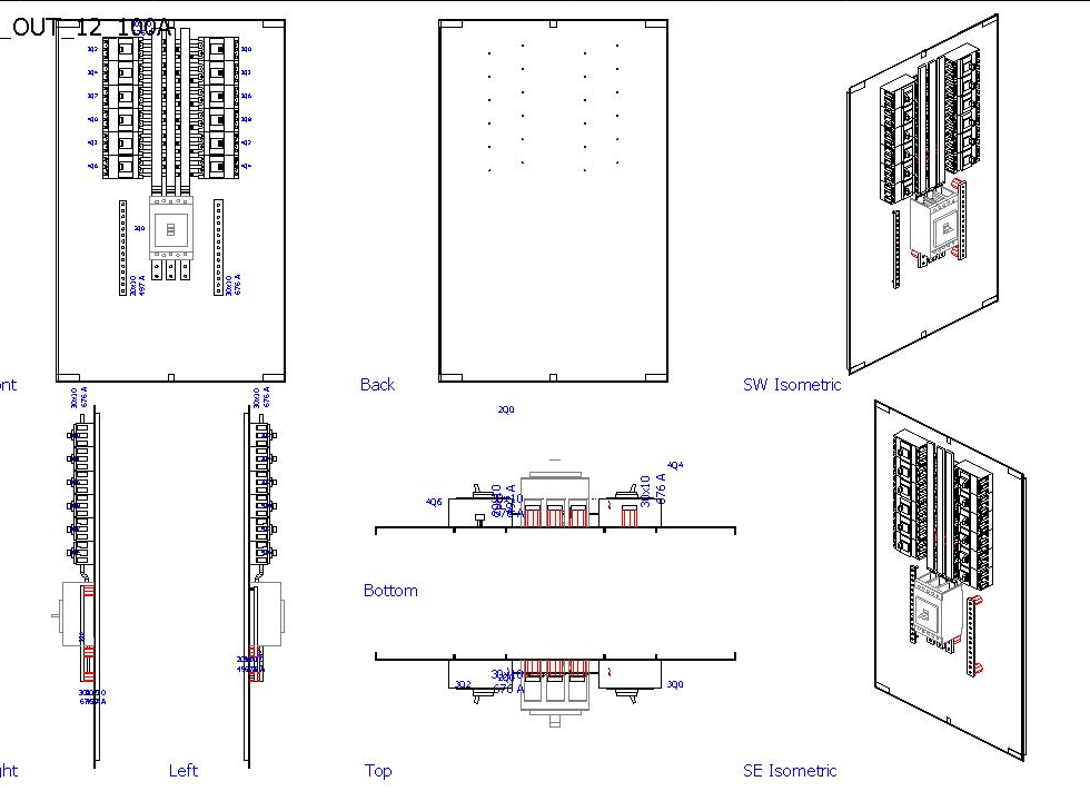 Typical ABB SMDB Panel Incomer up to 630A 50KA Adjustable outgoing 12x ...