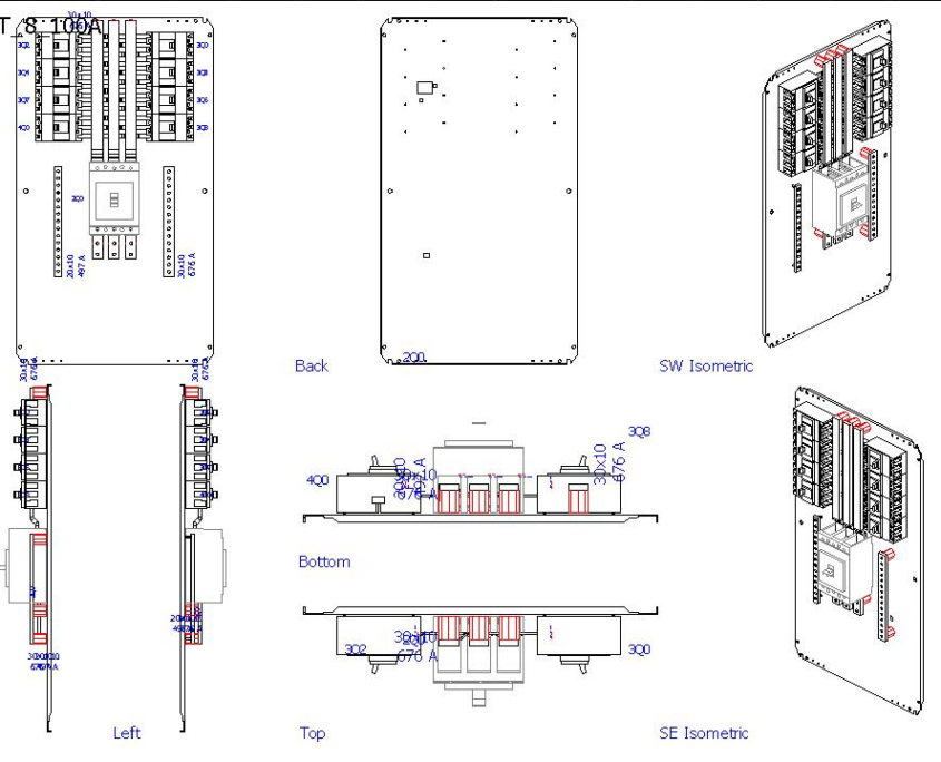 Typical ABB SMDB Panel Incomer up to 630A 50KA Adjustable outgoing 8x ...