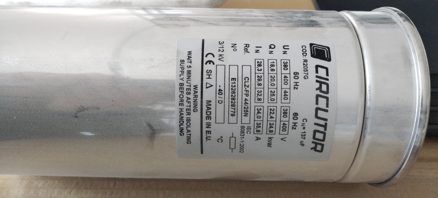 R2057G CIRCUTOR Capacitor CLZ-FP 44/25N - Panels and Parts Shopping