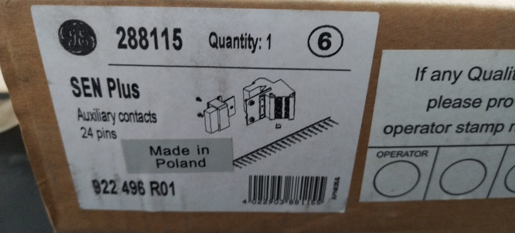1set 288115 GE SEN Plus Auxiliary Contacts 24 pins, Complete Male ...