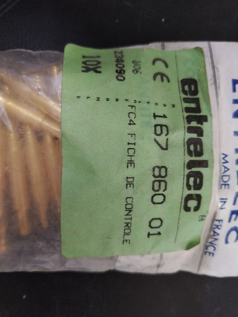 167.860.01 box (10pcs) ENTRELEC FC4 FICHE DE CONTROLE 234090 - Panels ...