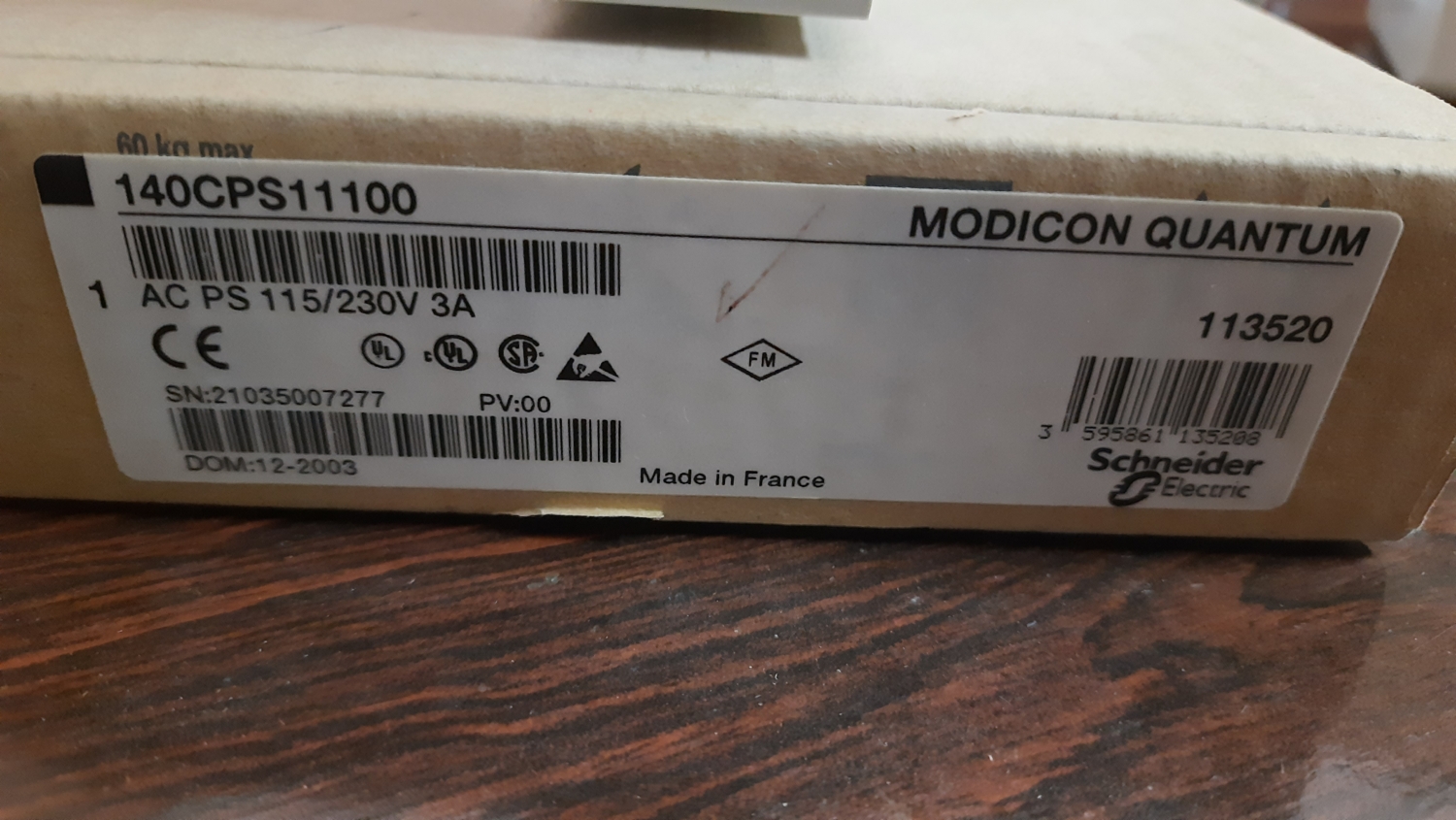 140CPS11100 Schneider power supply module Modicon Quantum – 120..230 V ...