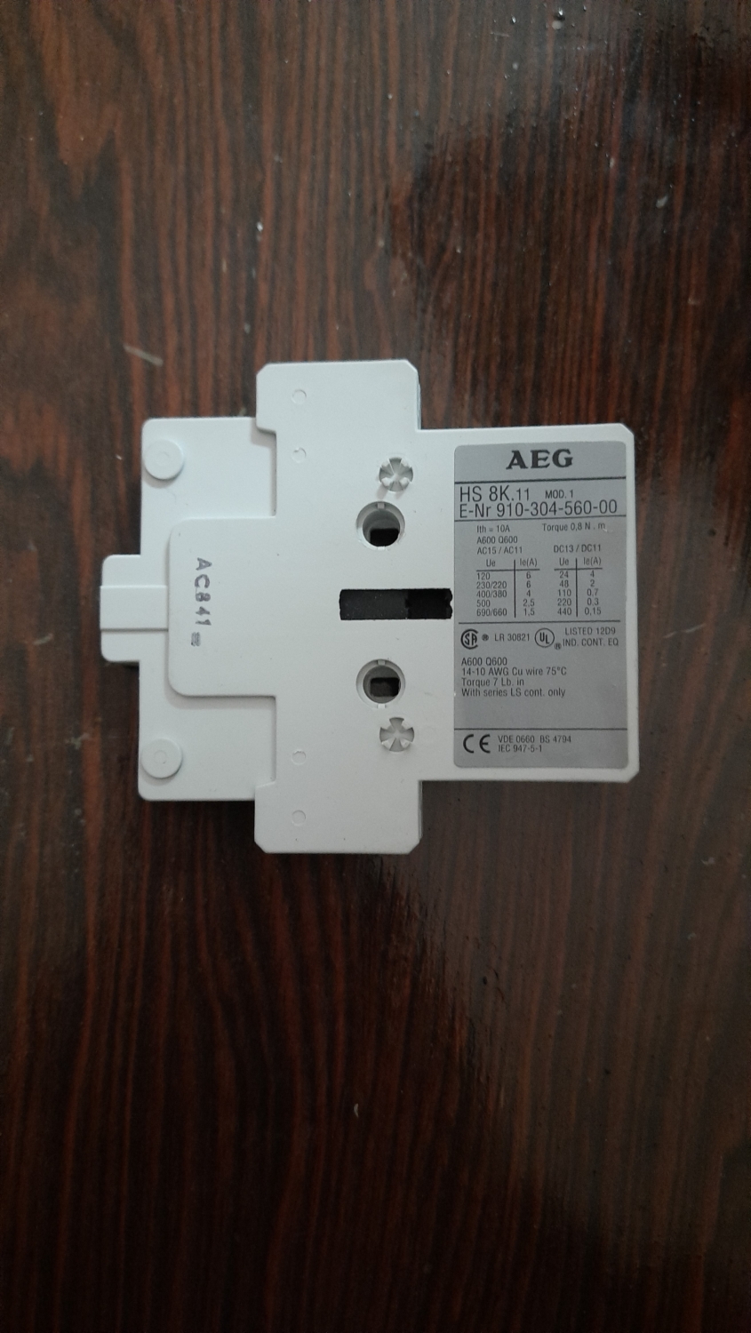 5pcs HS8K.11 AEG Auxiliary Contact 1NO 1NC SIDE MOUNTED 910-304-560-00 - Panels and Parts Shopping
