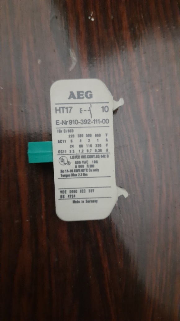 910-392-111 AEG HT17 1NO Auxiliary Contact - Panels and Parts Shopping