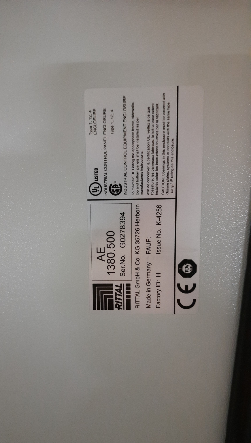 AE1380.500 RITTAL Compact enclosures (380x380x210)mm (WxHxD) IP66 ...