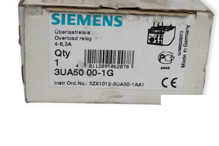 SIEMENS 3UA50 00-1G THERMAL OVERLOAD RELAY - Panels and Parts Shopping