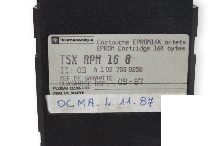 TELEMECANIQUE TSX RPM 16 8 EPROM MEMEORY CARD - Panels and Parts Shopping