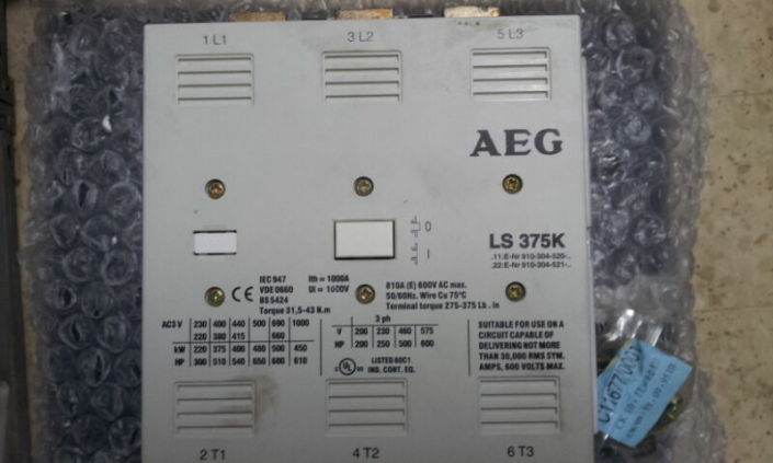LS375K.11 AEG Power Contactor 3 Pole, 375KW, 230VAC 50Hz,Coil 910-304 ...