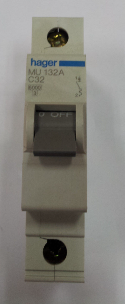 3pcs Hager MCB Circuit Breaker 32A 1P 6kA C Curve Type MU 132A C32 - Panels and Parts Shopping