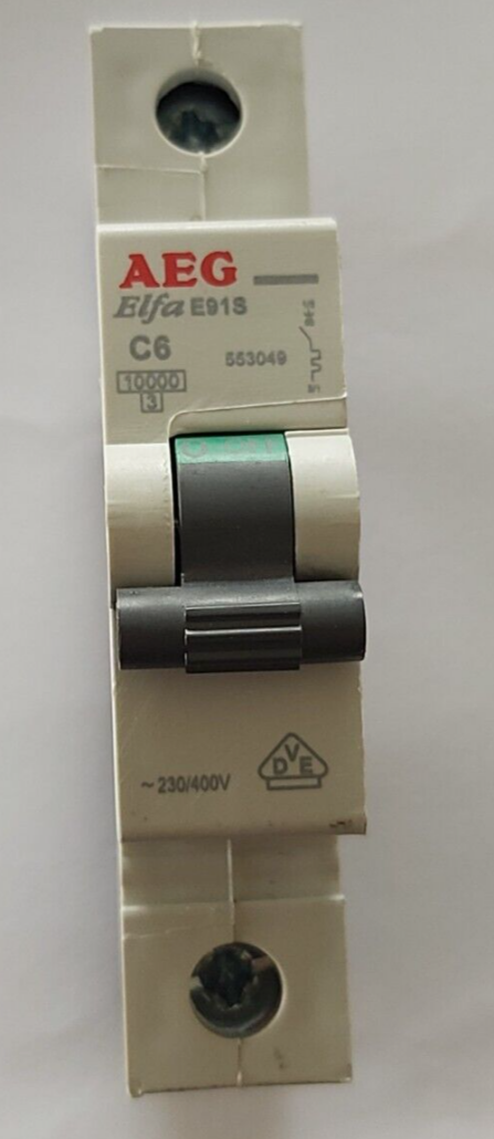AEG ELFA E91S C6 Circuit Breaker 6A 1P 10kA 553049 - Panels and Parts ...